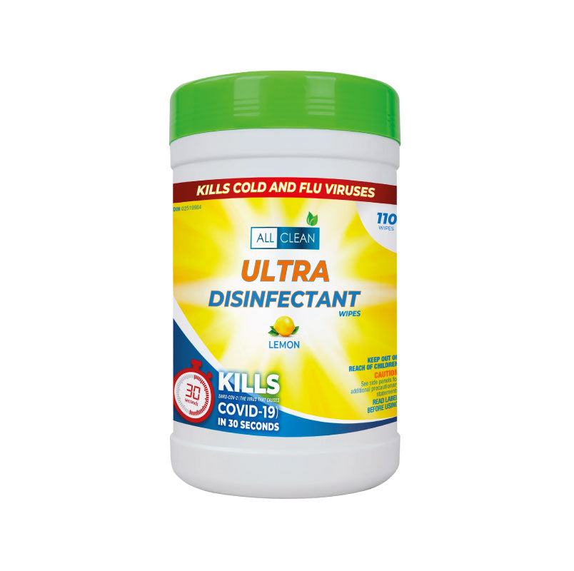 110 Lemon Ultra Disinfectant Wipes – All Clean Natural